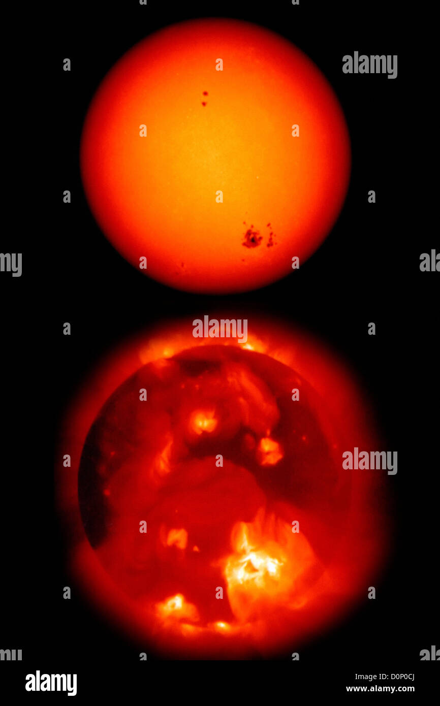 Sun in Visible and X-Ray Light Stock Photo - Alamy