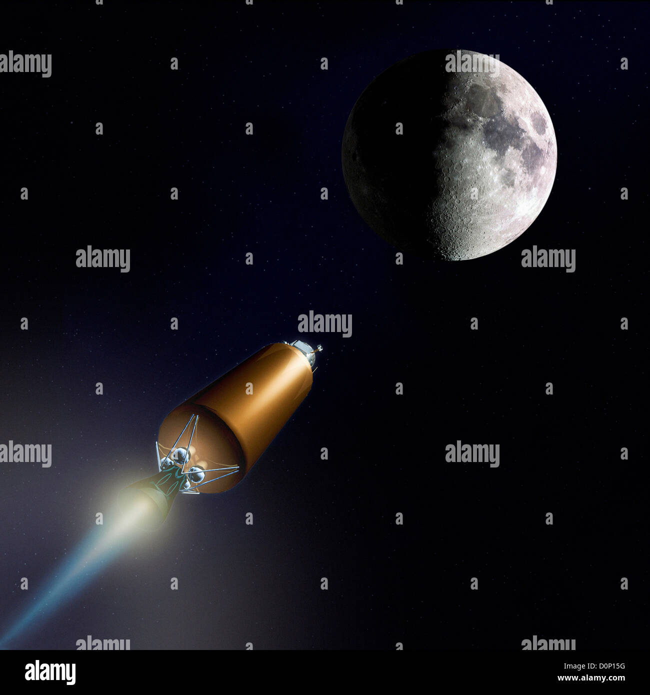 Rocket to the Moon Stock Photo - Alamy