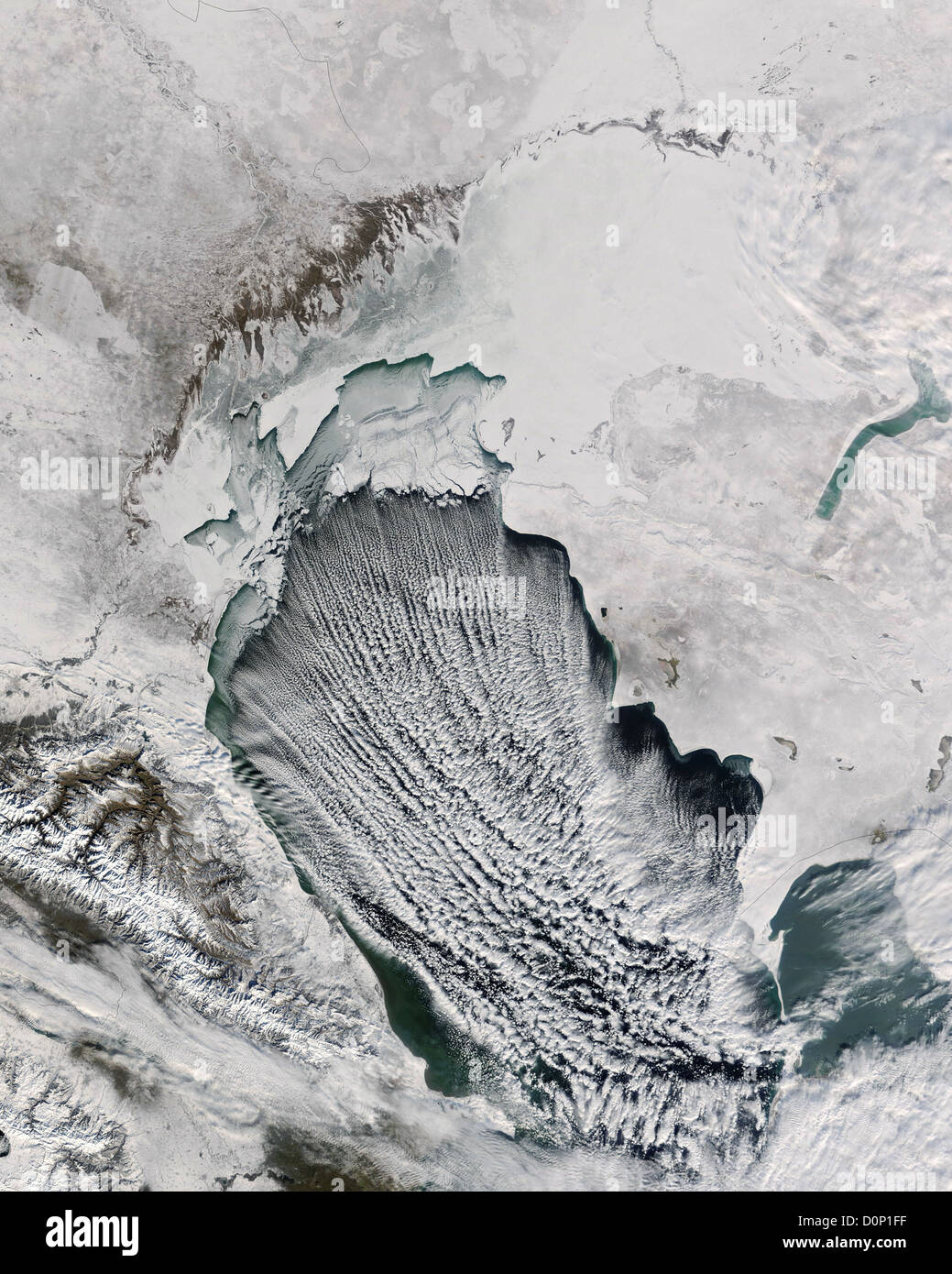 Ice Covering Northern Caspian Sea Stock Photo - Alamy
