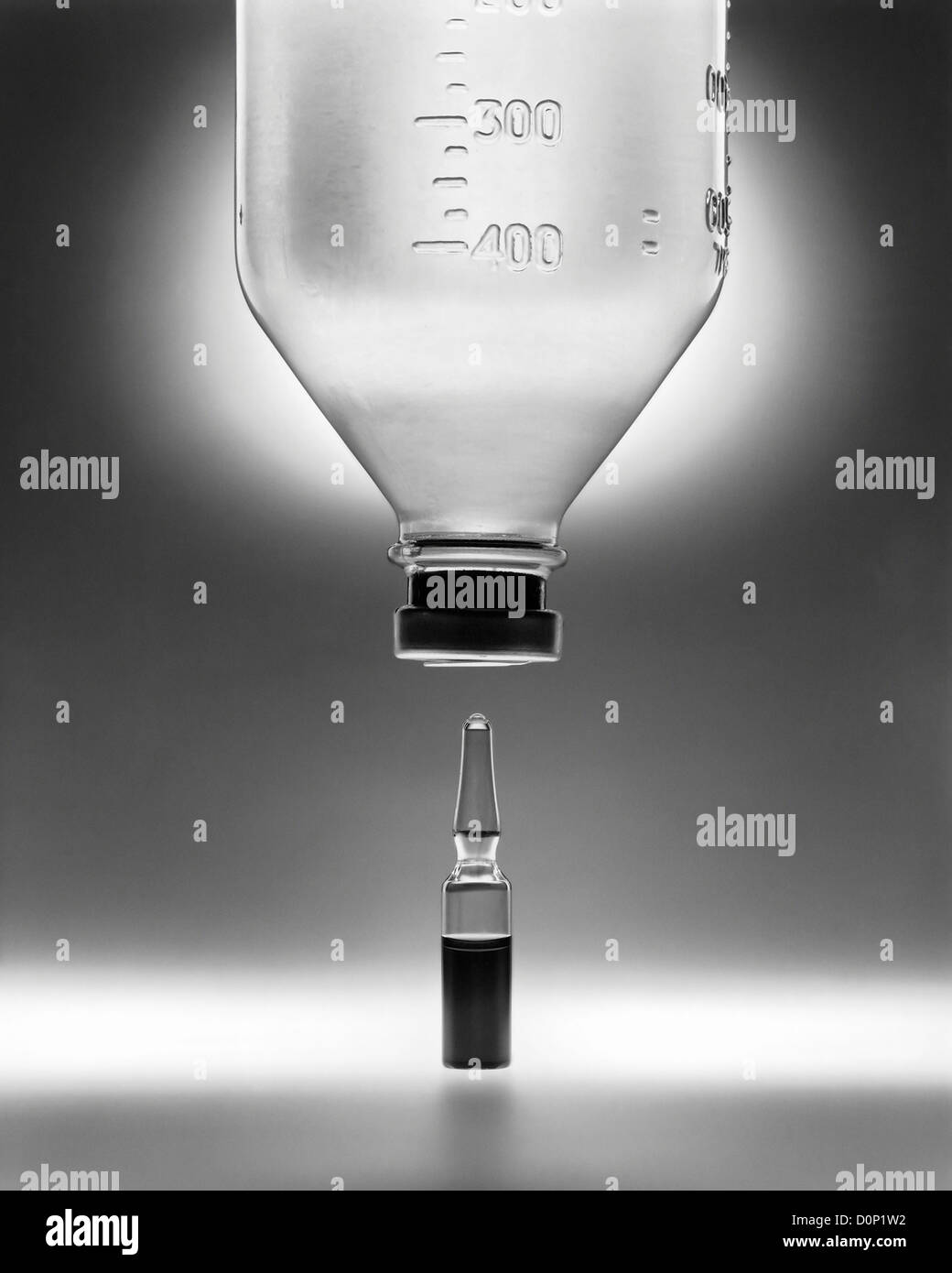 A chemotheraphy vial and an intraveinous (IV) drip bottle. Photo by ...