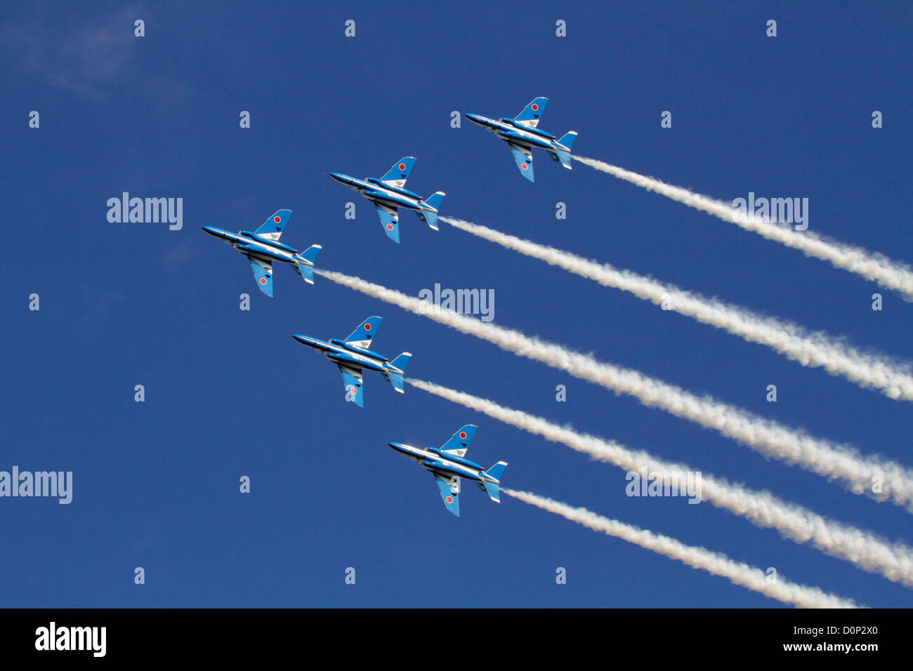 The Blue Impulse aerobatic display Japan Stock Photo - Alamy