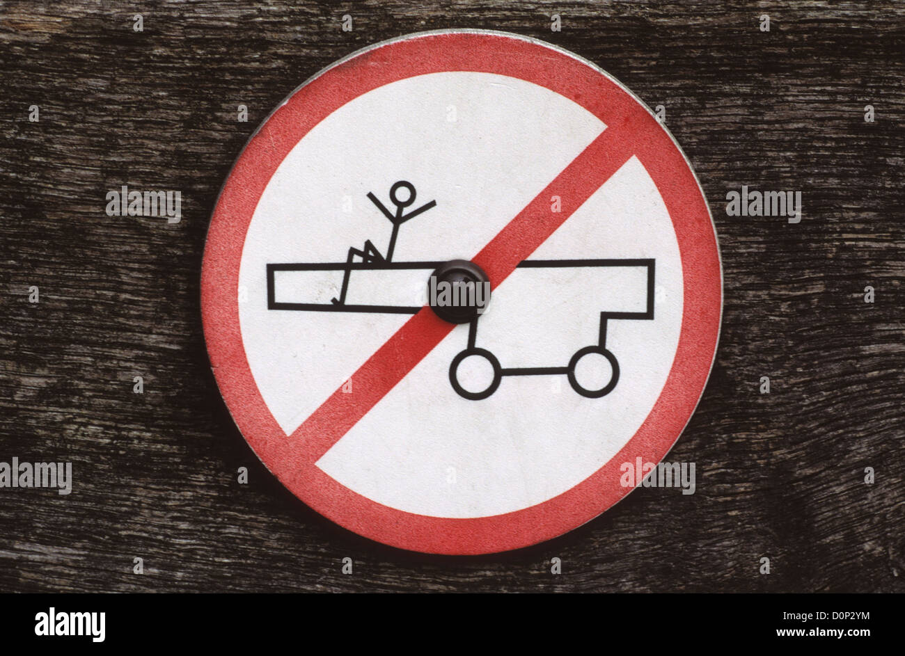 Don't climb the canon sign, Greenwich, London, UK Stock Photo - Alamy