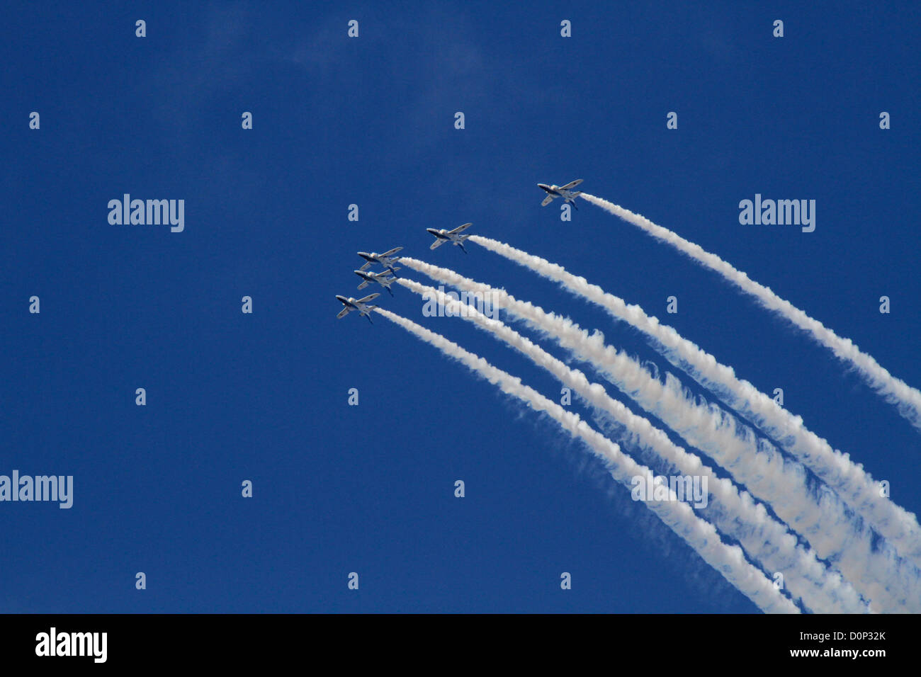 The Blue Impulse aerobatic display Japan Stock Photo - Alamy