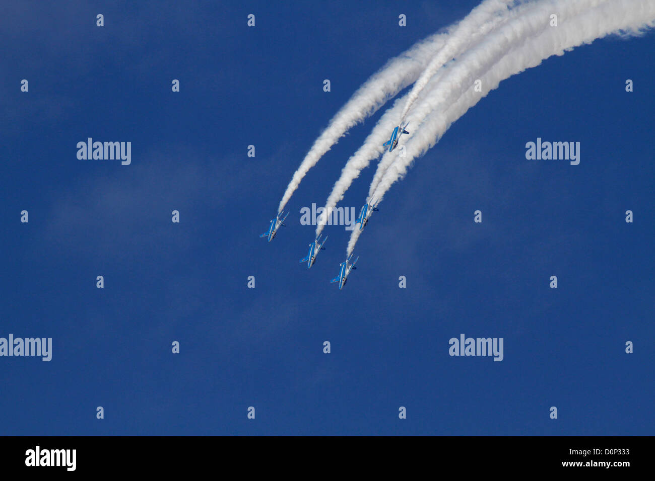 The Blue Impulse aerobatic display Japan Stock Photo - Alamy