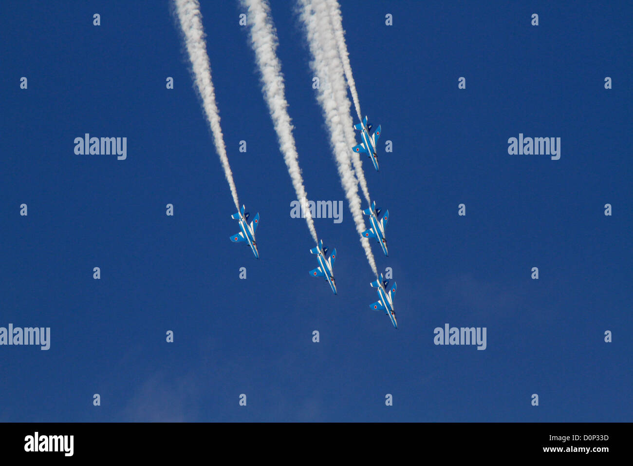 The Blue Impulse aerobatic display Japan Stock Photo - Alamy
