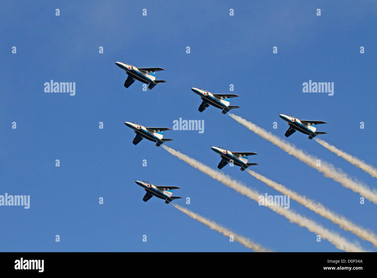 The Blue Impulse aerobatic display Japan Stock Photo - Alamy