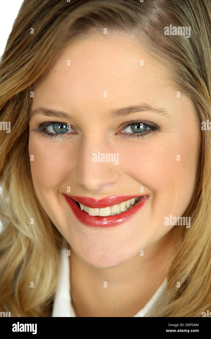 blonde woman face Stock Photo - Alamy