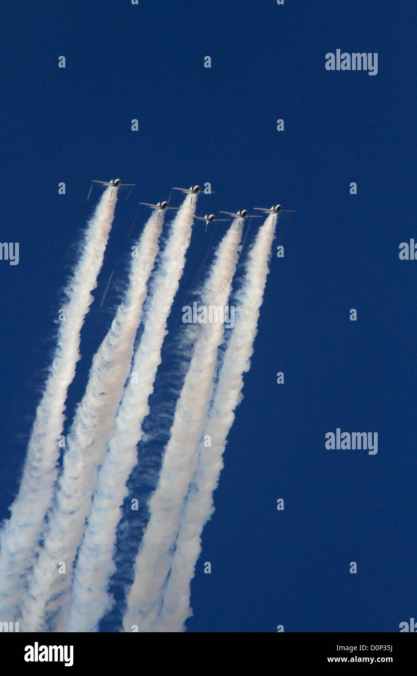 The Blue Impulse aerobatic display Japan Stock Photo - Alamy