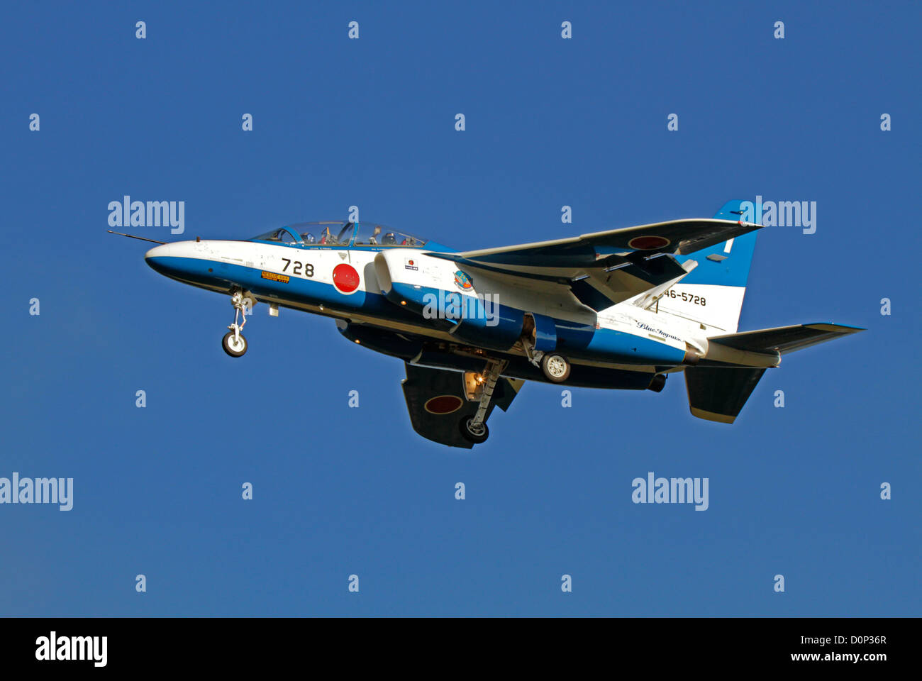 The Blue Impulse Kawasaki T-4 jet trainer aircraft of Japan Air Self ...