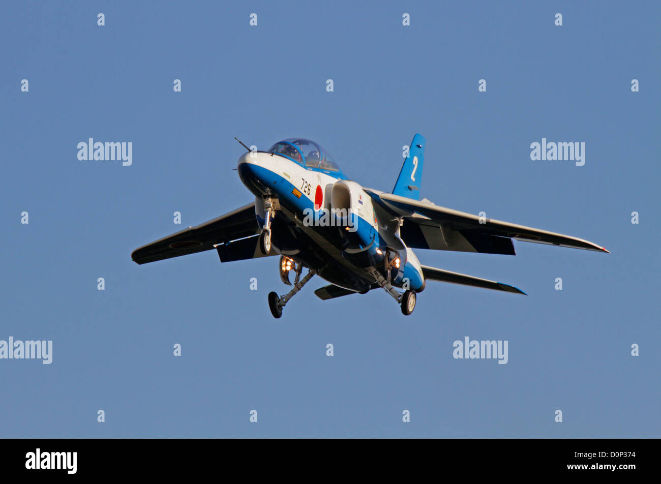The Blue Impulse Kawasaki T-4 jet trainer aircraft of Japan Air Self ...