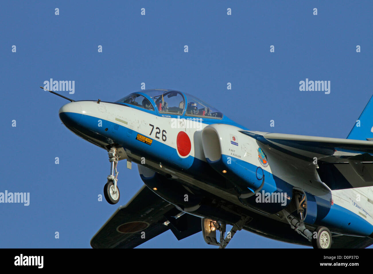 The Blue Impulse Kawasaki T-4 jet trainer aircraft of Japan Air Self ...