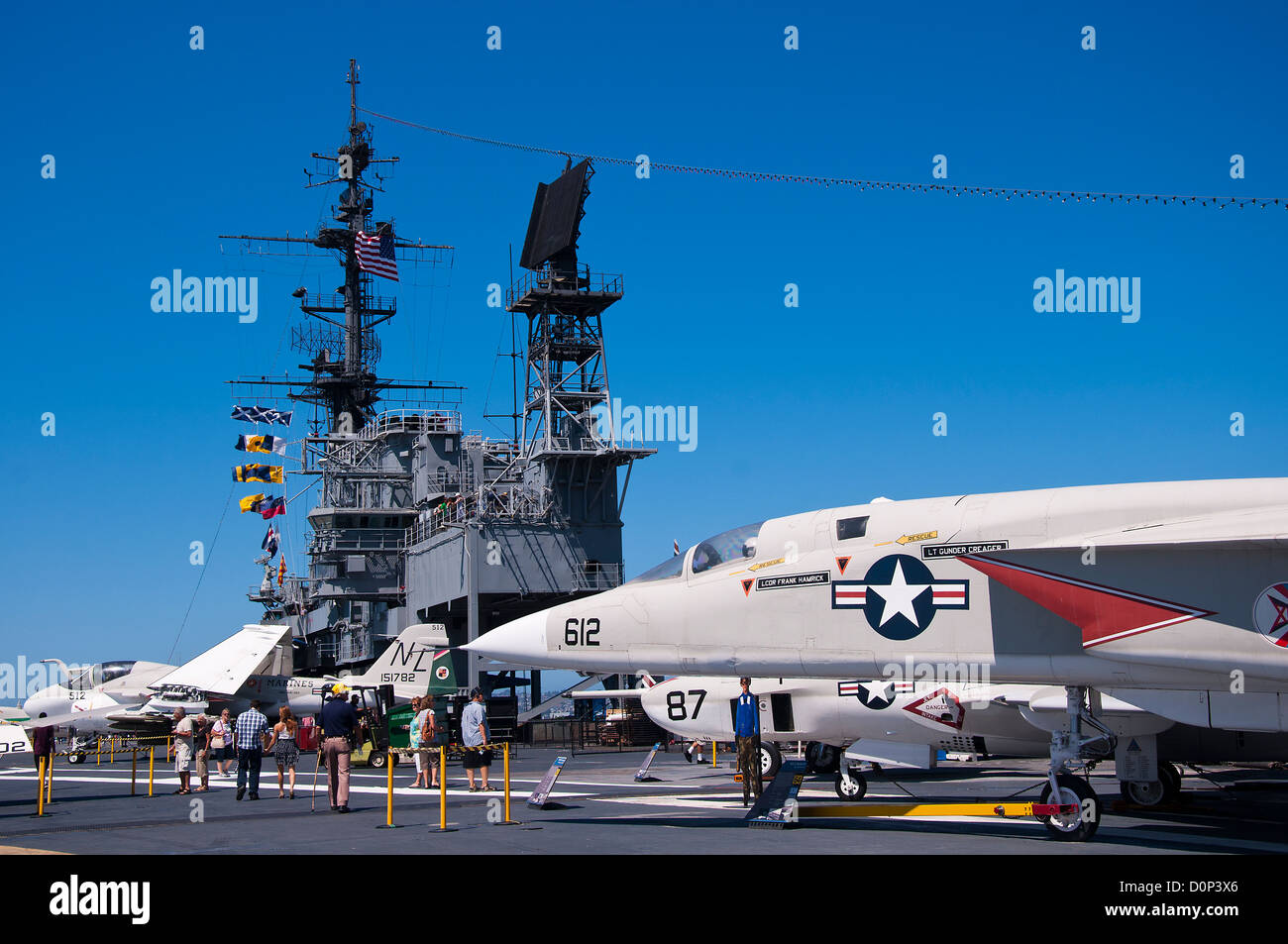 Flight deck of the USS Midway Aircraft Carrier now a Naval Museum in ...