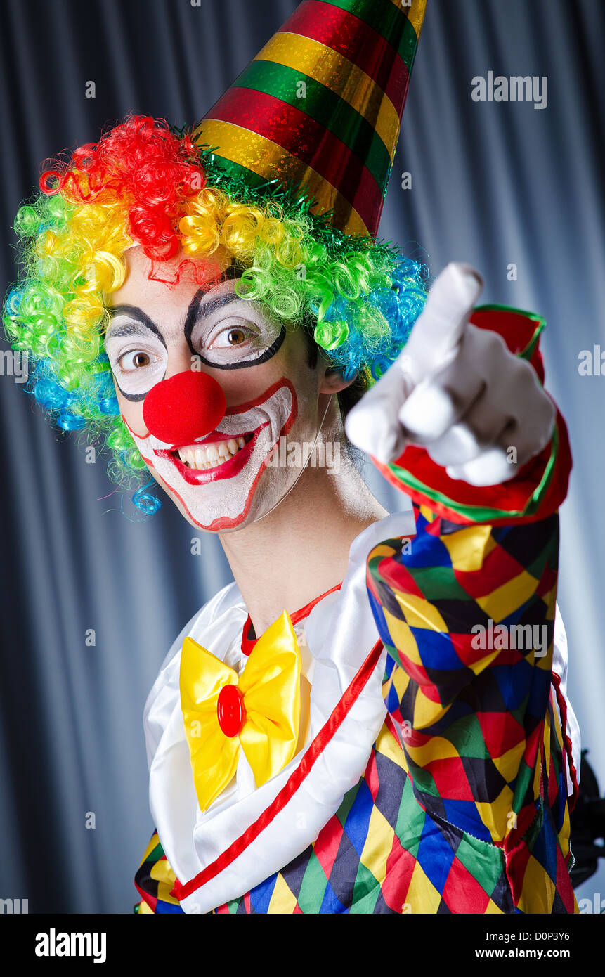 Funny clown in studio shooting Stock Photo - Alamy
