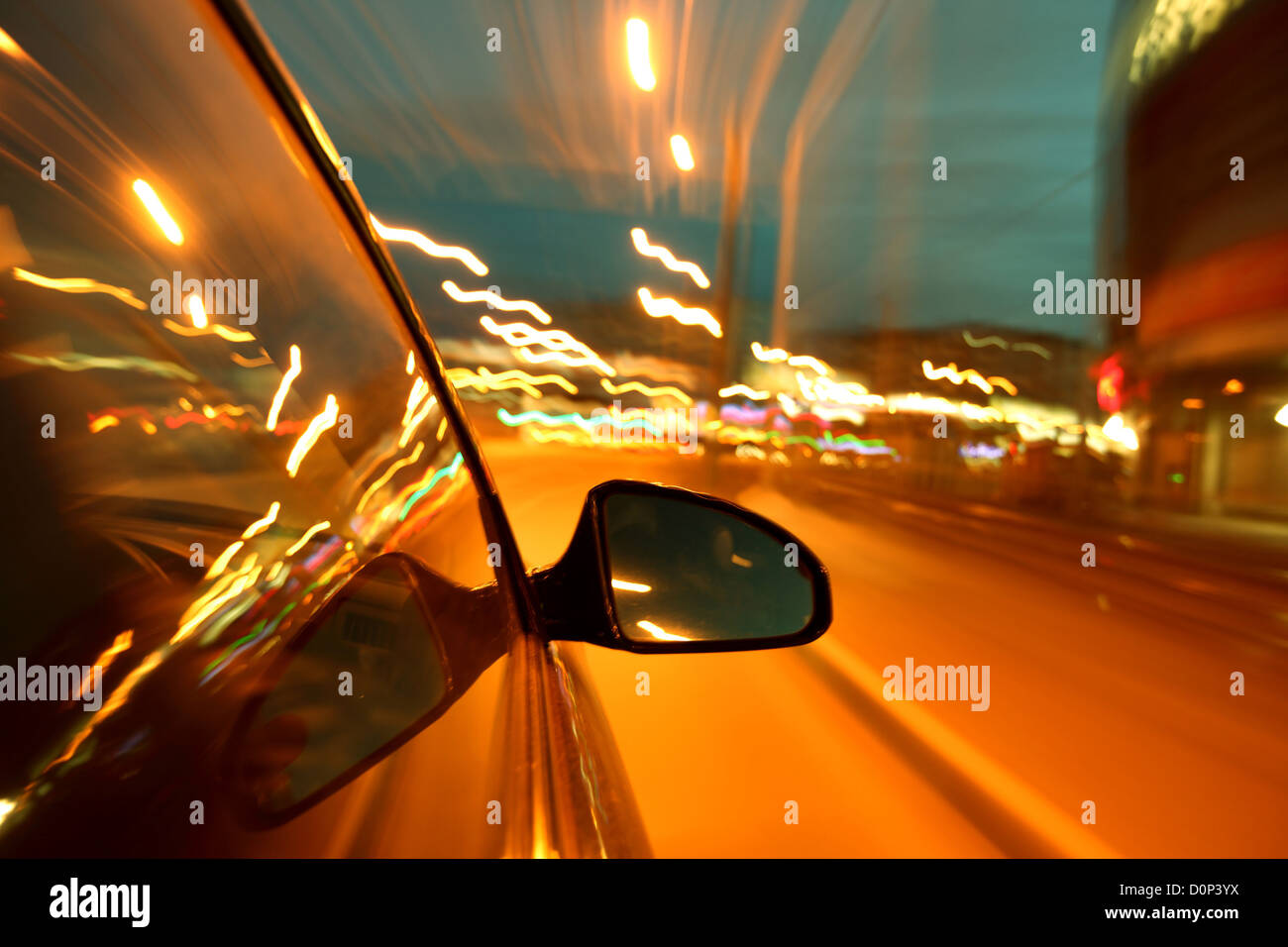 night drive blurred in motion Stock Photo - Alamy