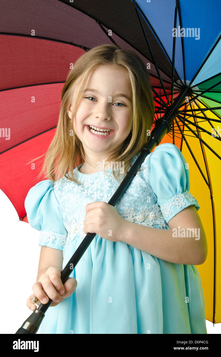 Little girl with umbrella Stock Photo - Alamy