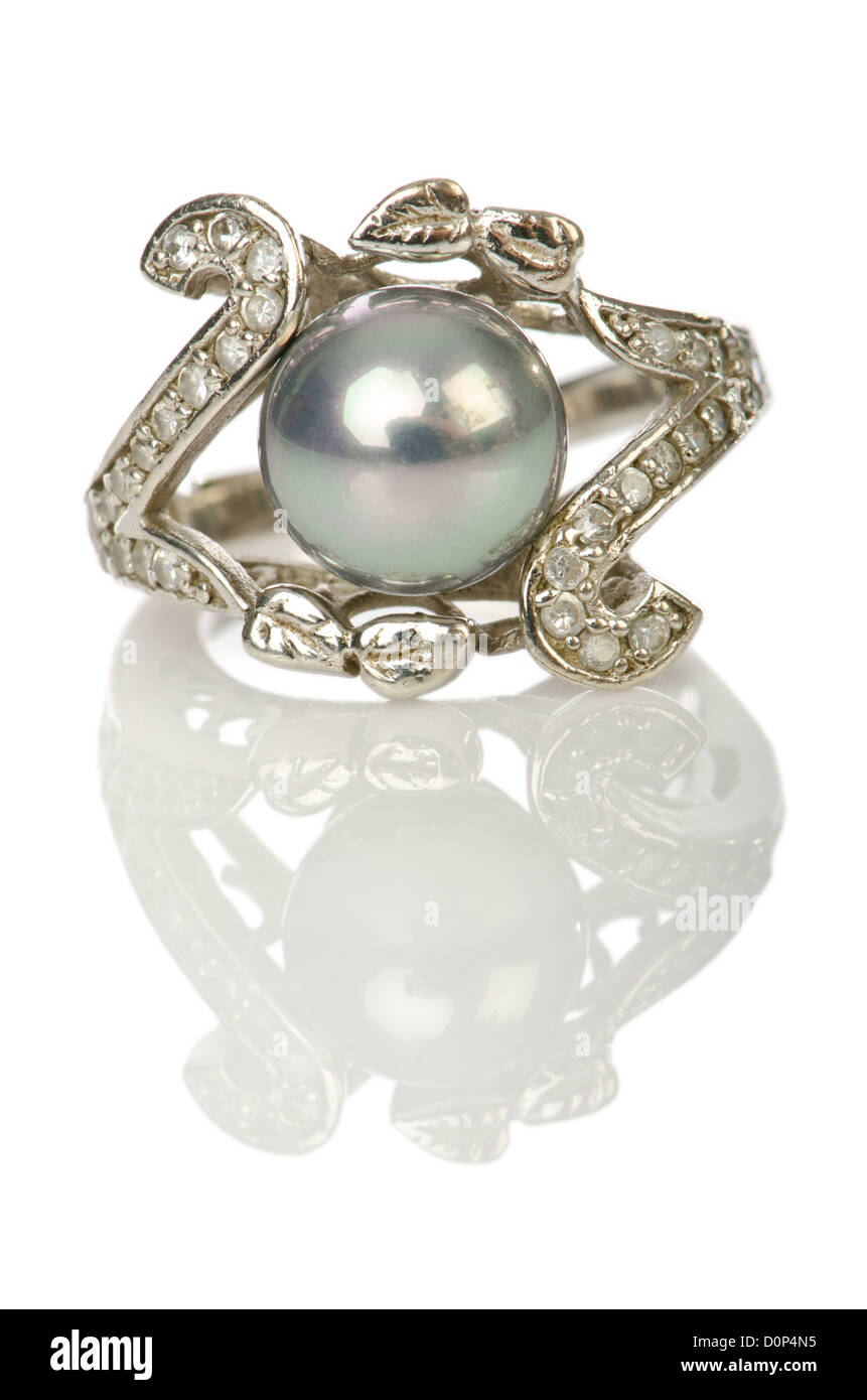 Jewellery ring isolated on white Stock Photo - Alamy