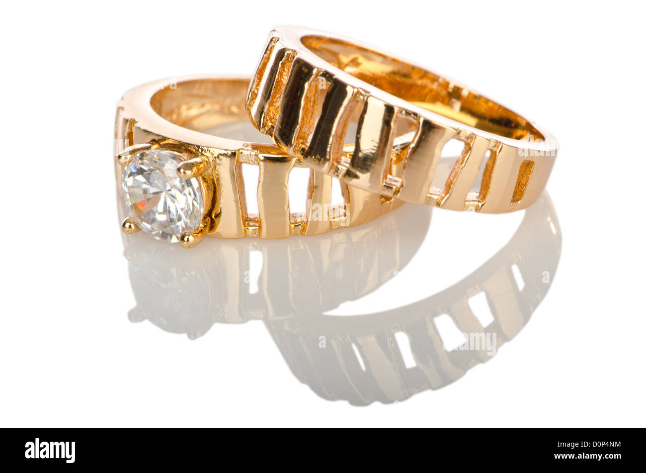 Jewellery ring isolated on white Stock Photo - Alamy
