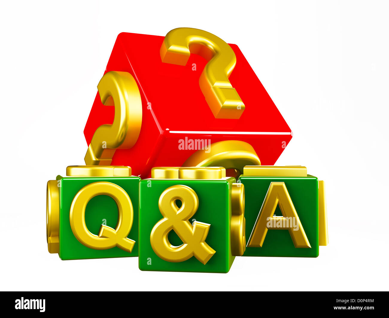 Questions and Answers cubes isolated on white background Stock Photo ...
