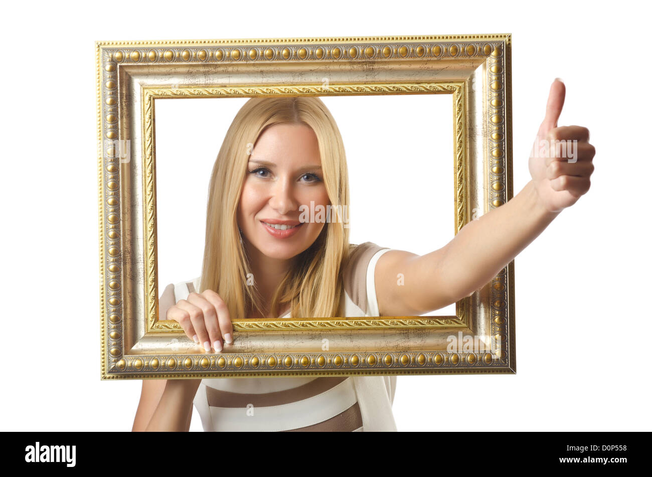 Picture frame and attractive woman Stock Photo - Alamy