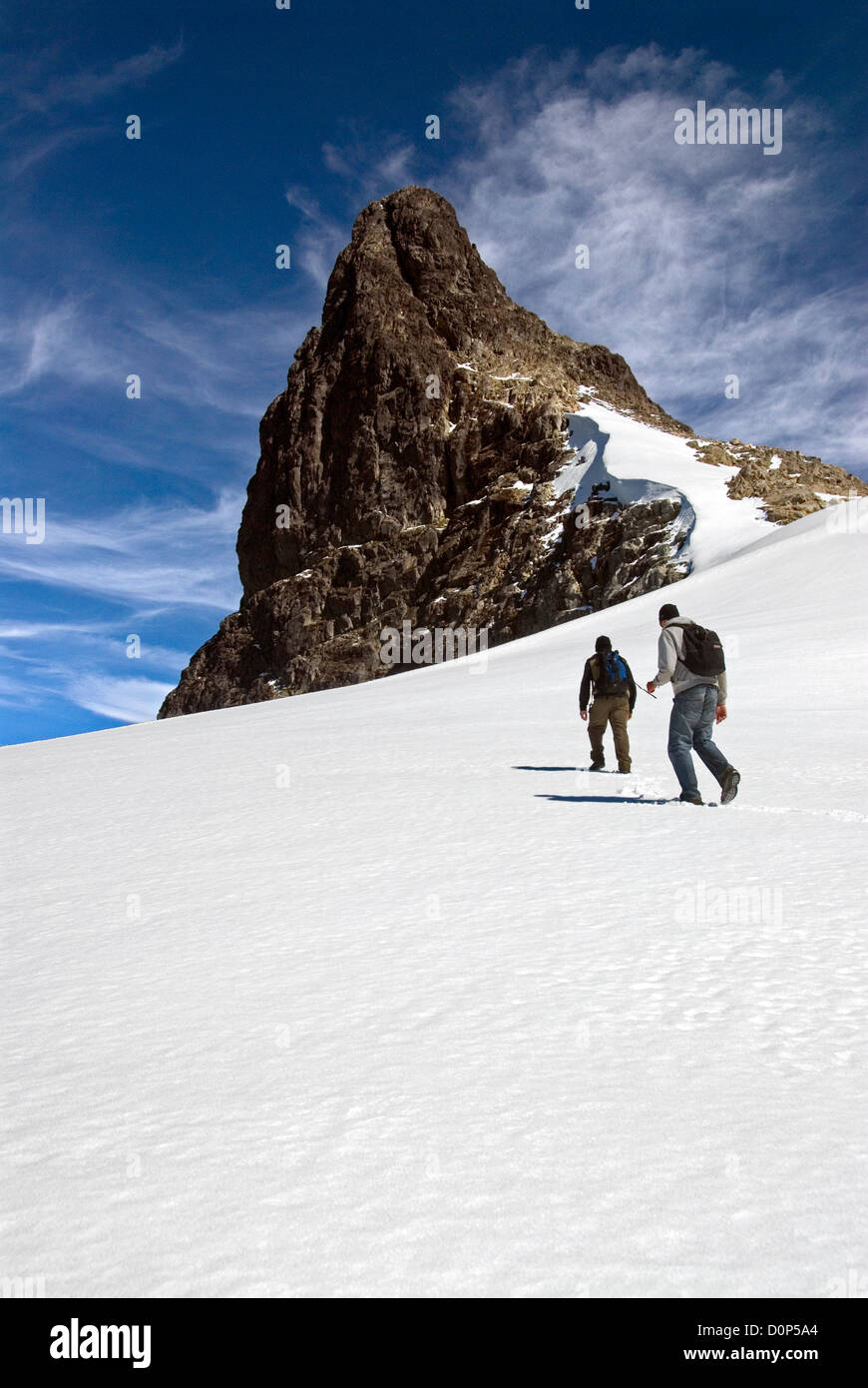 Hikers ascending Cerro Teta, a peak in Patagonia, Chile Stock Photo - Alamy