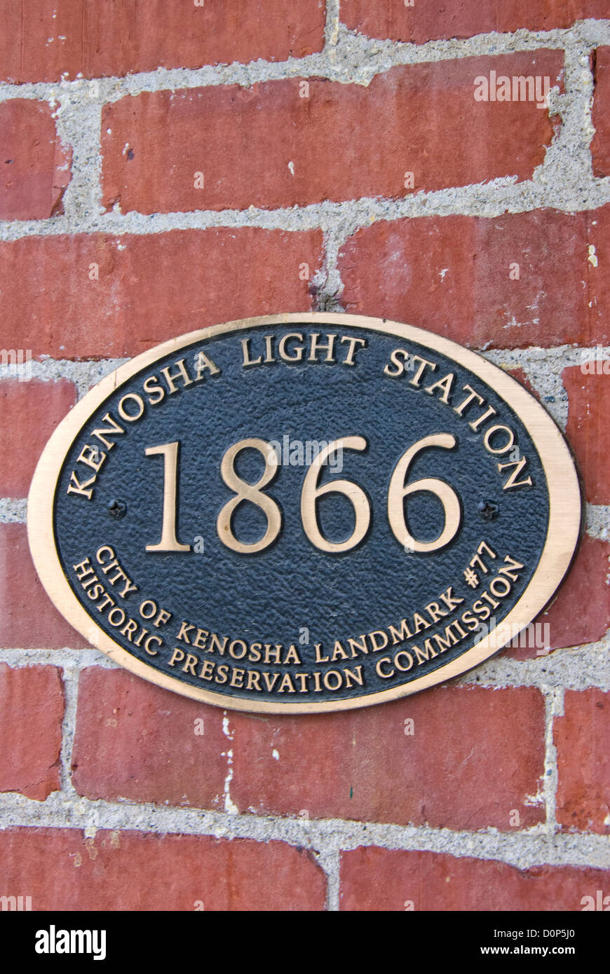 Kenosha Light Station sign in Kenosha, Wisconsin Stock Photo - Alamy