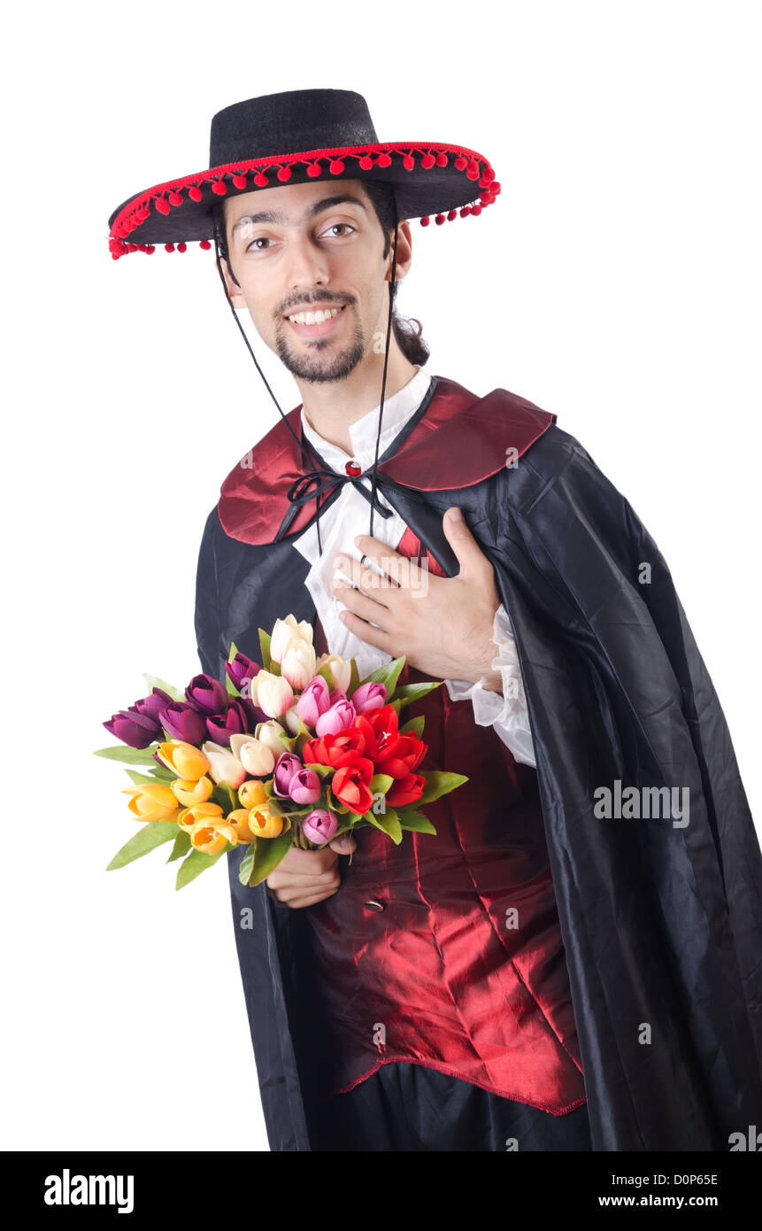 Romantic man isolated on white Stock Photo - Alamy