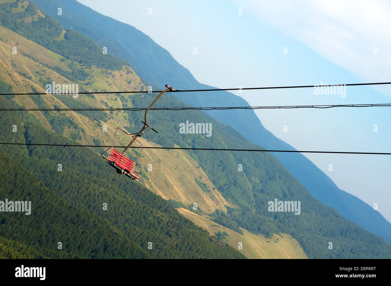 A ski lift chair (Funicular) in mountains Stock Photo - Alamy