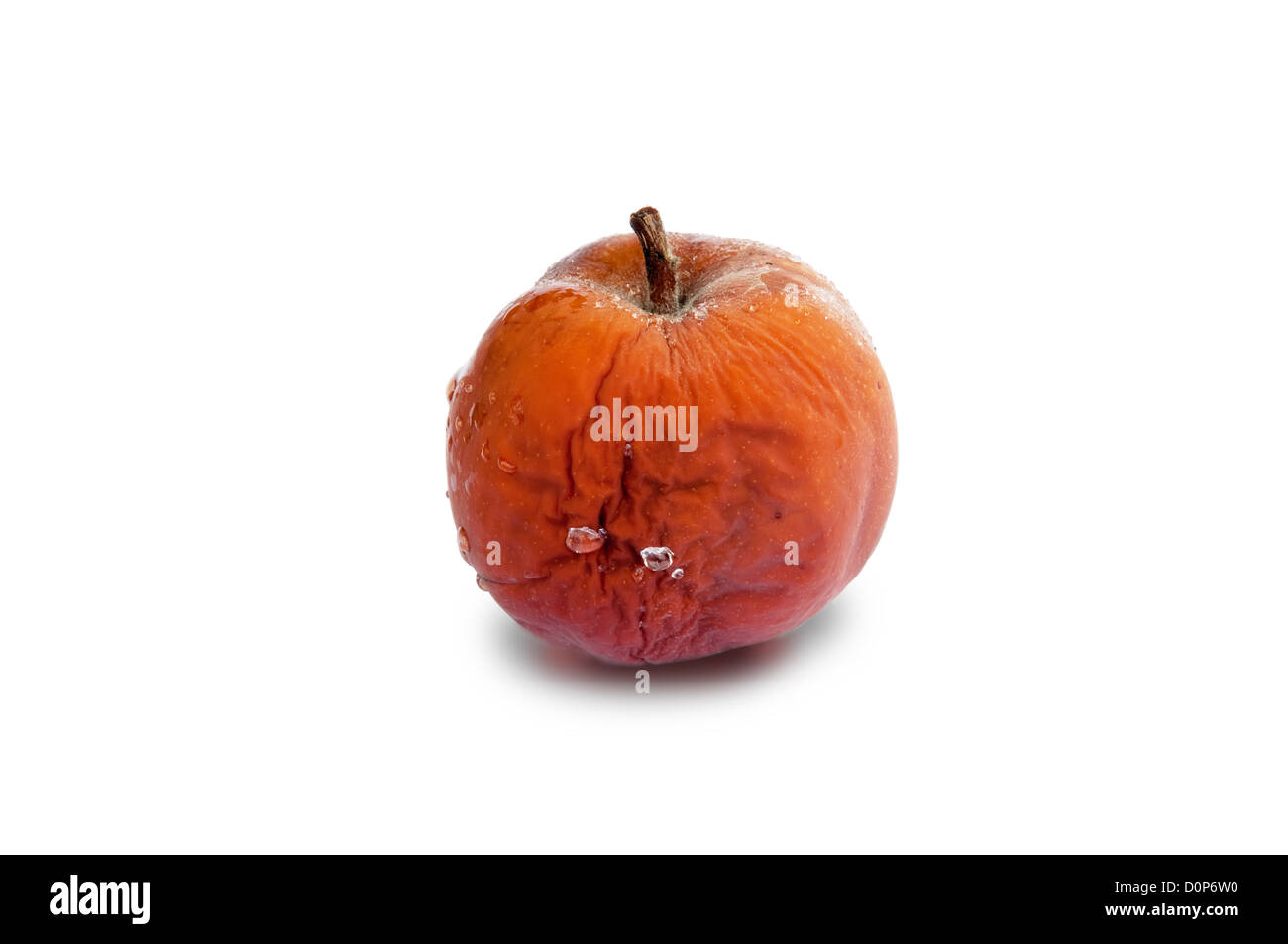 rotten apple on white background Stock Photo - Alamy