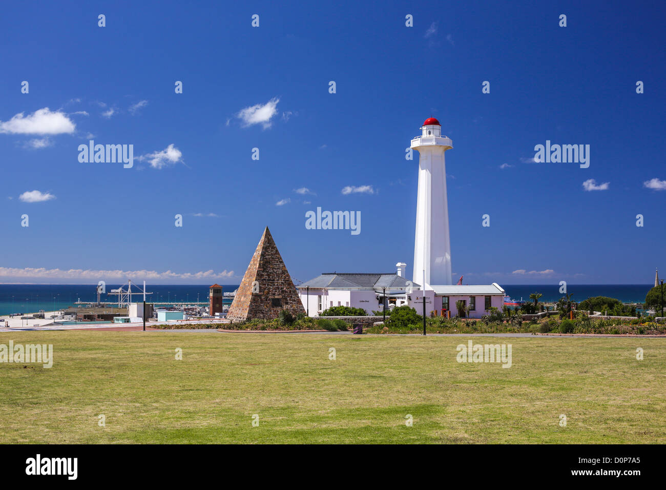 Lighthouse in Port Elizabeth with a small pyramid dedicated for Queen ...