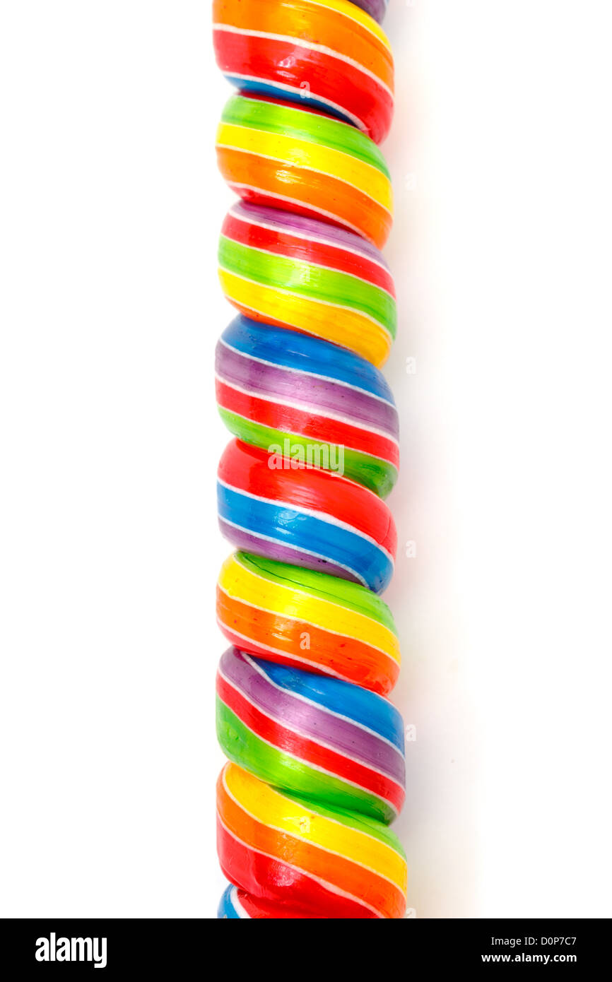 Rainbow Twirl Lollipop Candies Stock Photo - Alamy