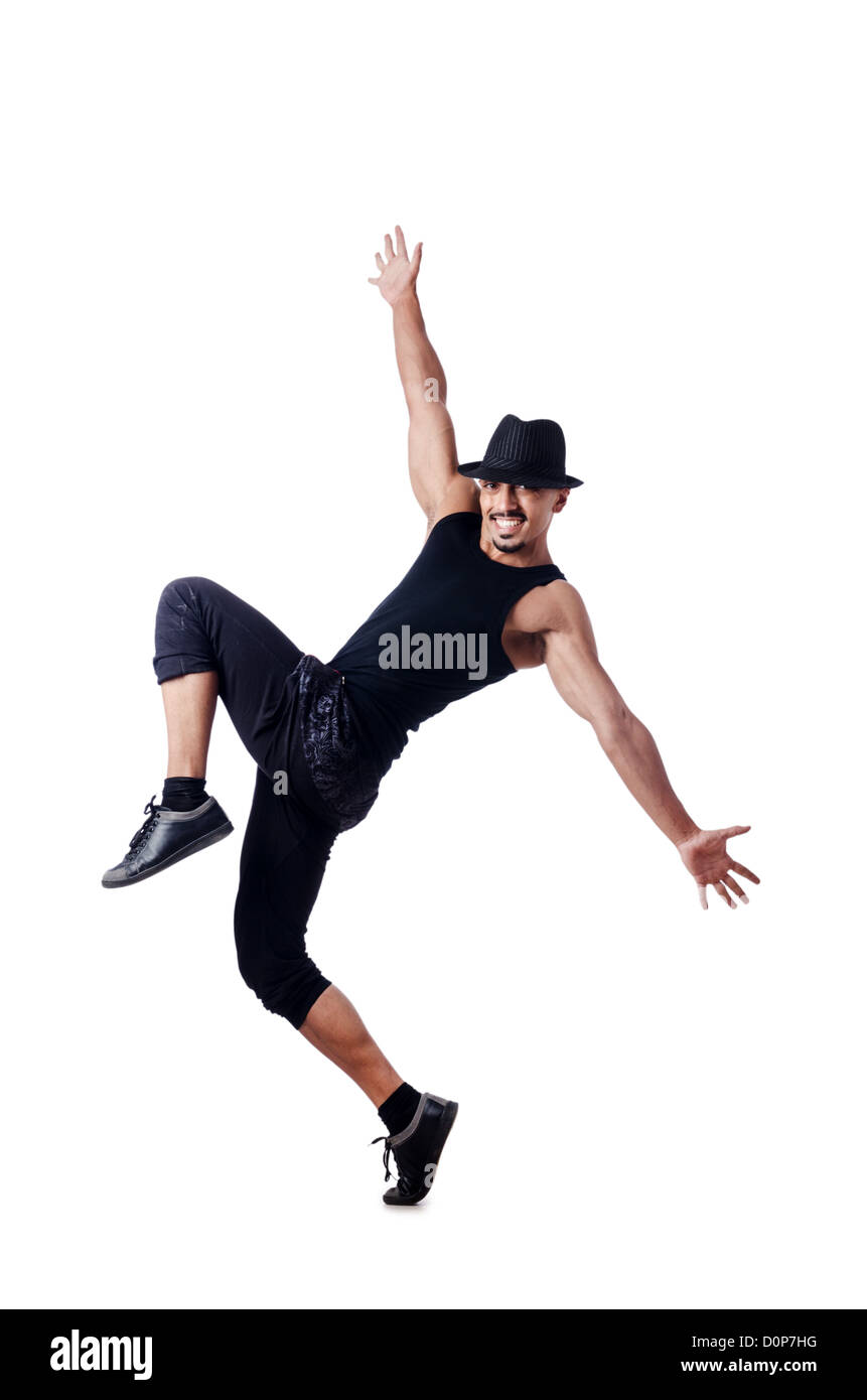 Muscular dancer isolated on white Stock Photo - Alamy