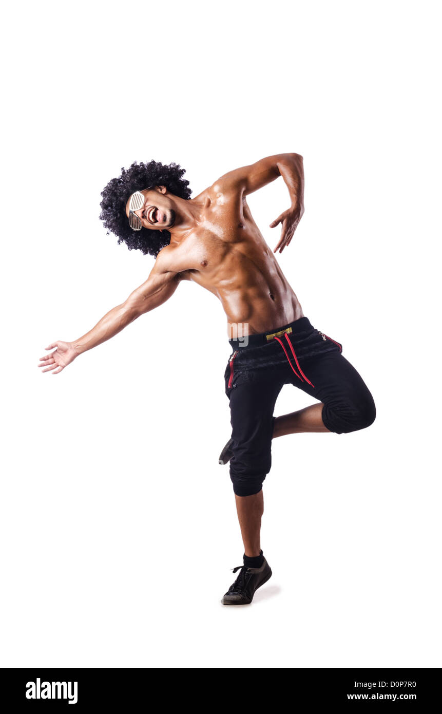 Muscular dancer isolated on white Stock Photo - Alamy