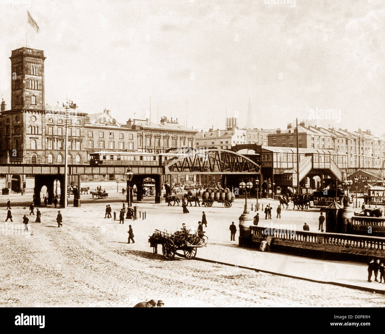 Liverpool Overhead Railway Edwardian period Stock Photo - Alamy