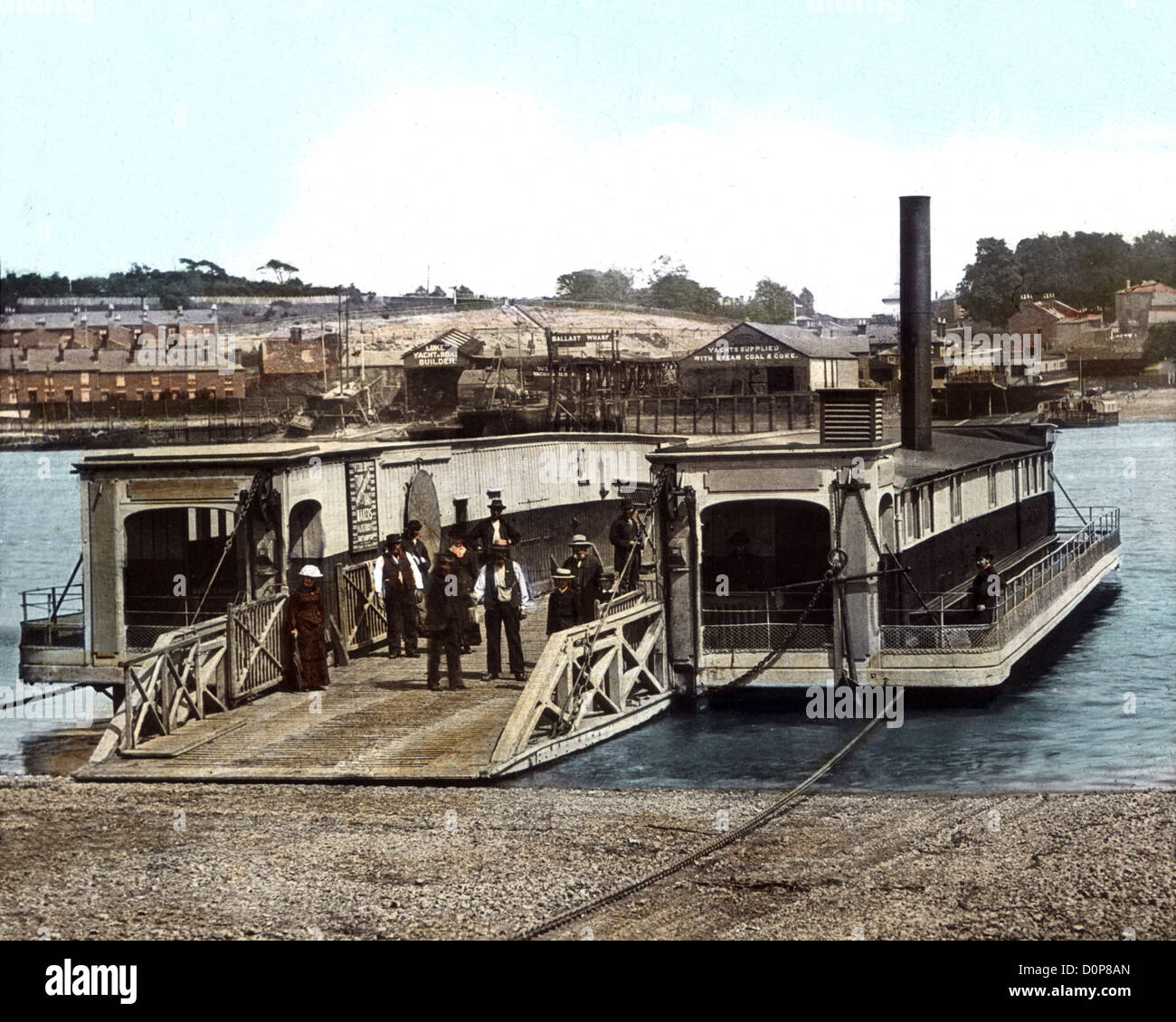 The Floating Bridge Southampton in Victorian period Stock Photo - Alamy