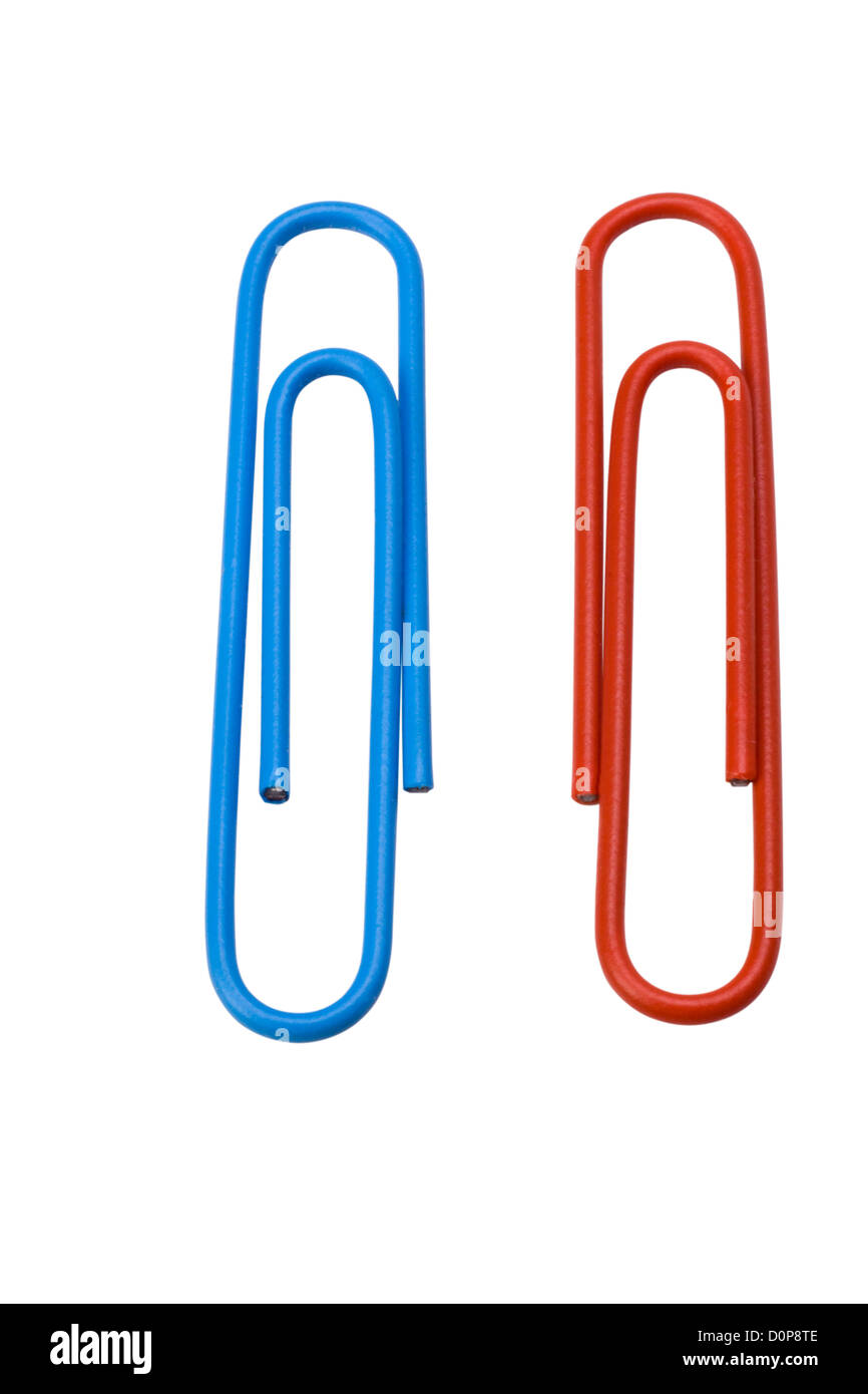 Close up of two paper clips hi-res stock photography and images - Alamy