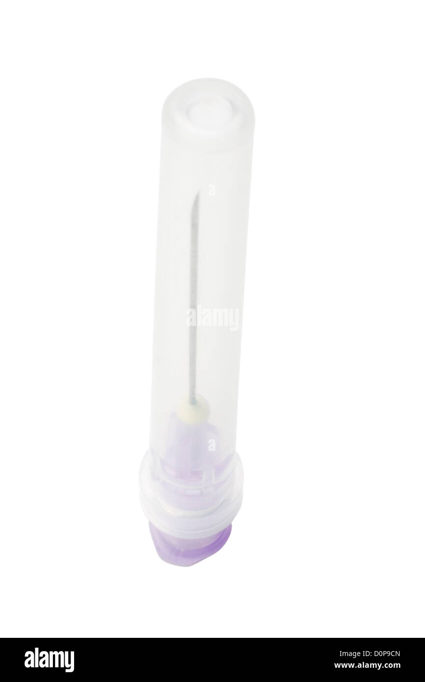 Close-up of a syringe needle in cover Stock Photo - Alamy