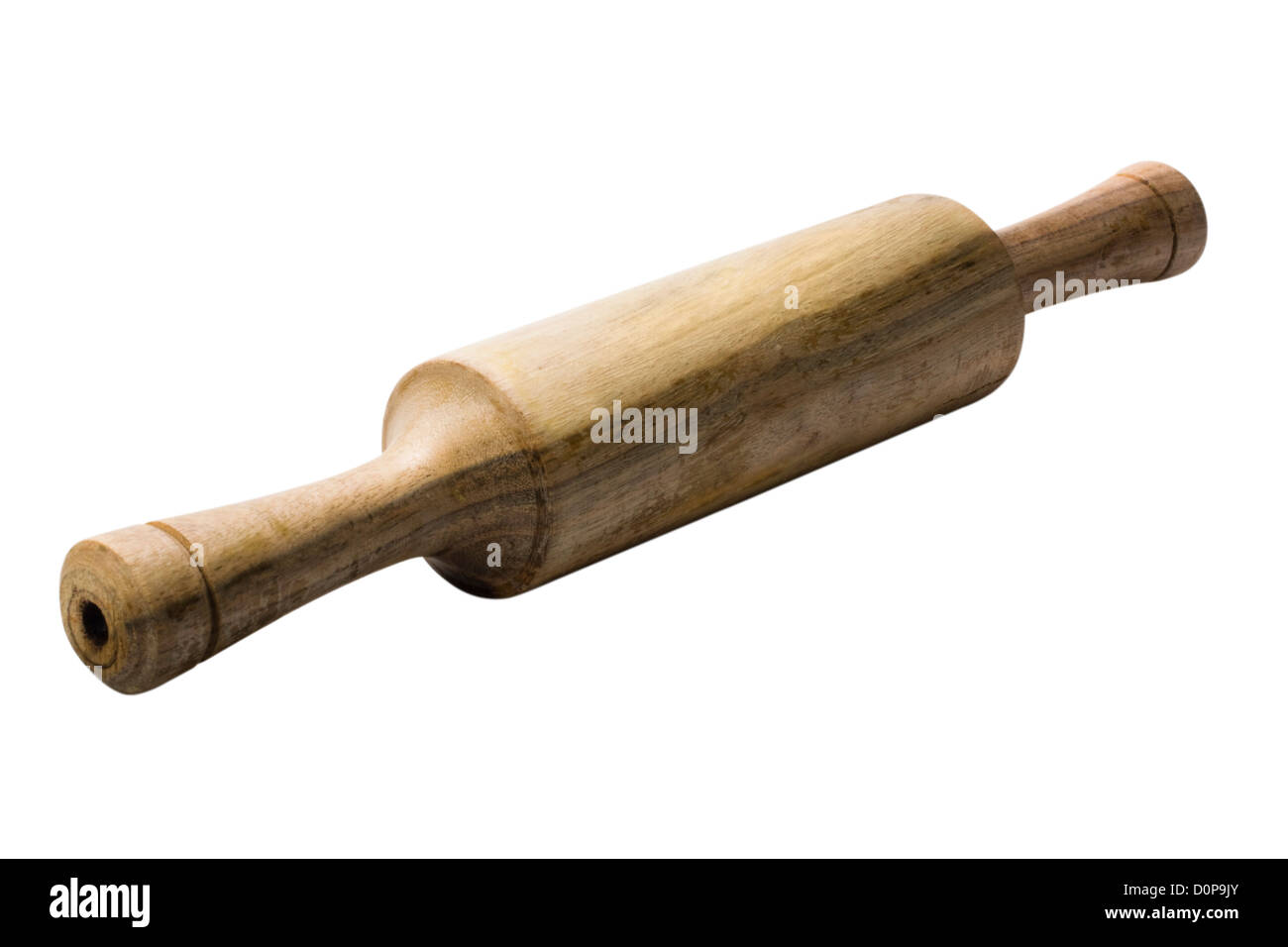 Close-up of a wooden rolling pin Stock Photo - Alamy