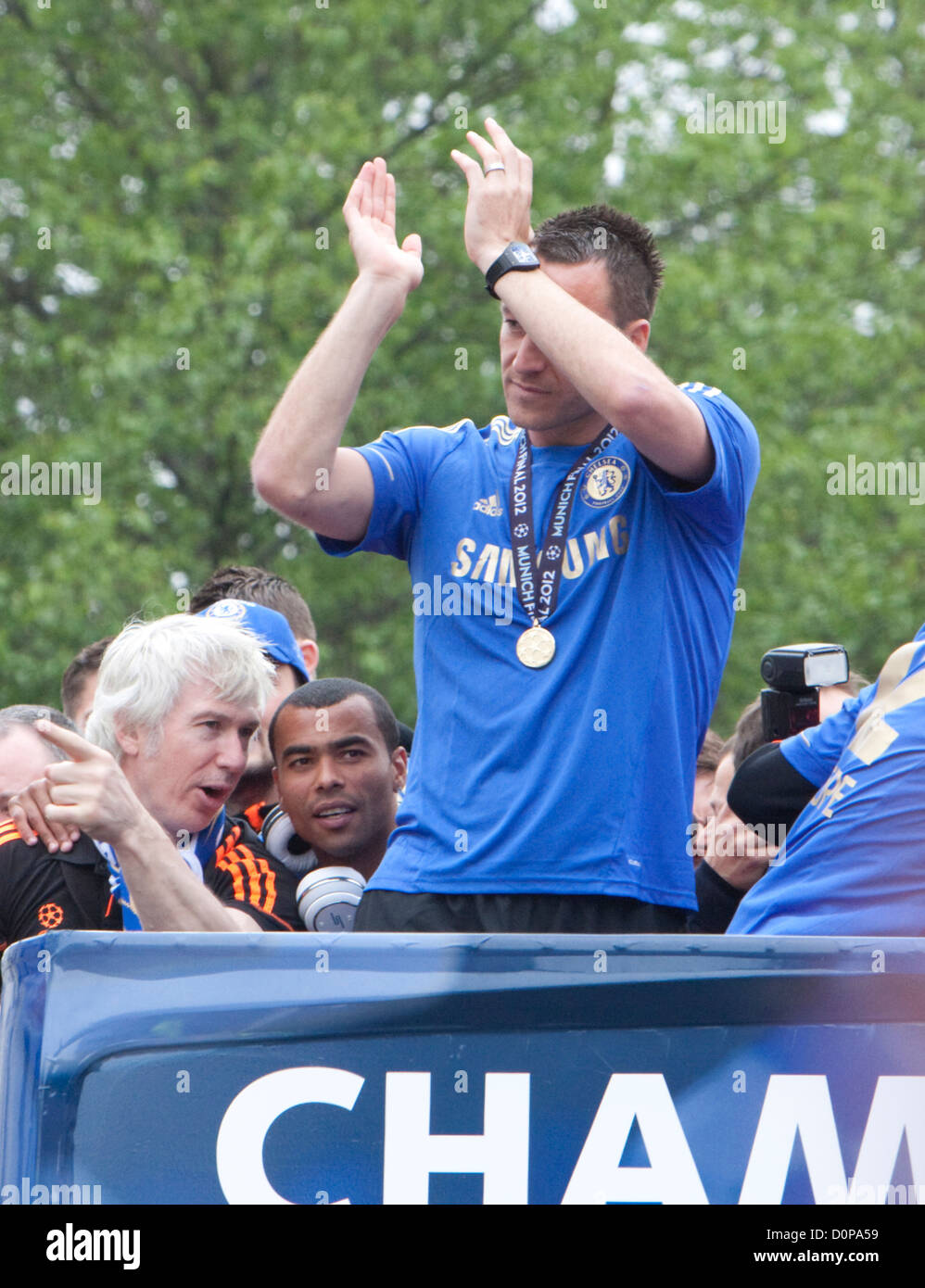 Chelsea FC Campions league Winners celebration on the open top buses ...