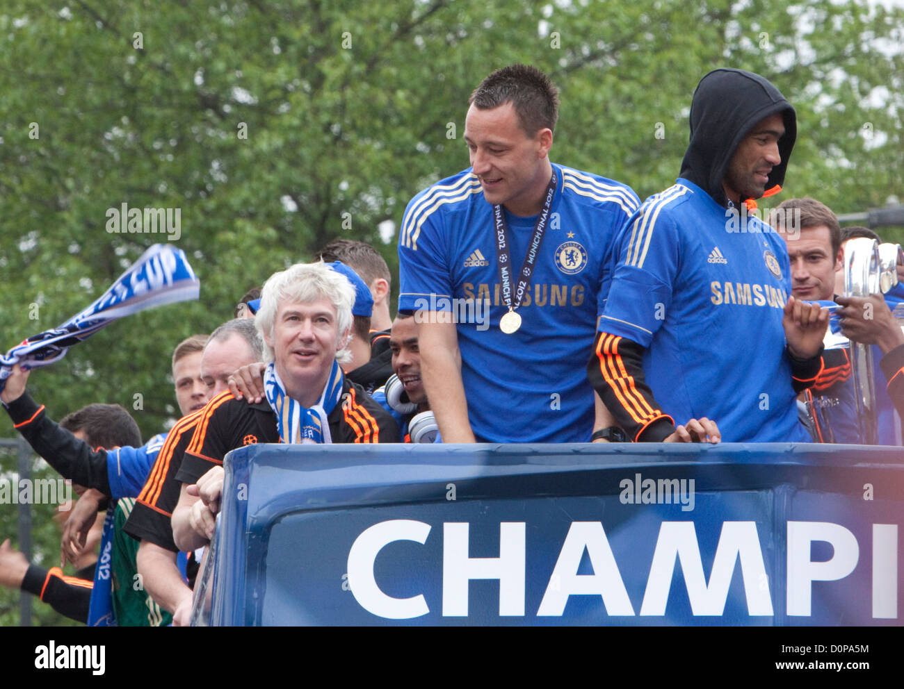 Chelsea FC Campions league Winners celebration on the open top buses ...
