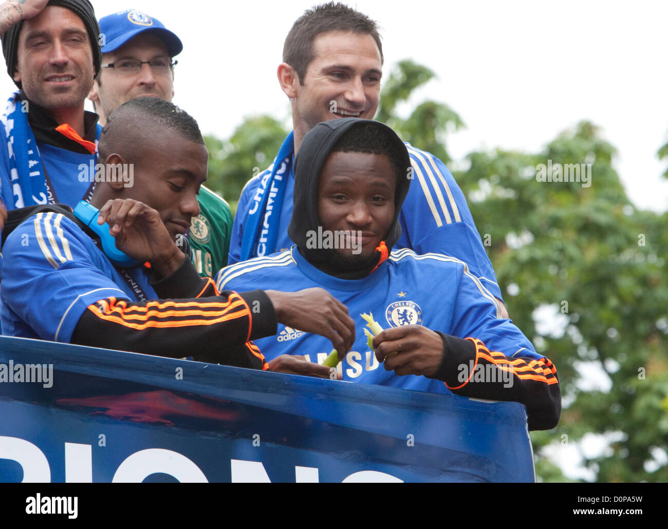 Chelsea FC Campions league Winners celebration on the open top buses ...