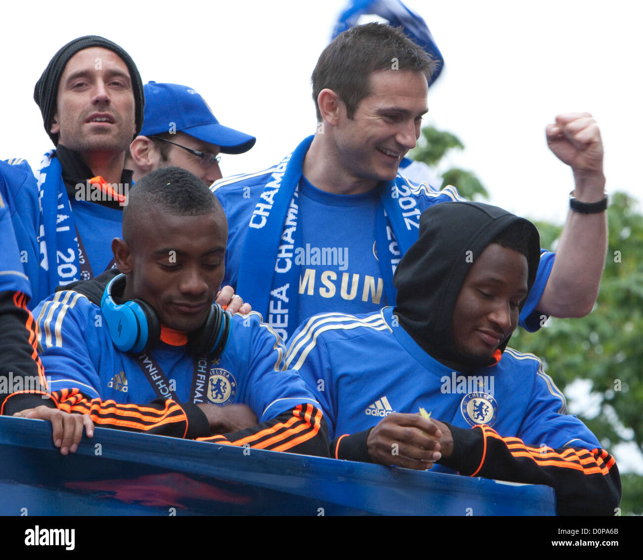 Chelsea FC Campions league Winners celebration on the open top buses ...