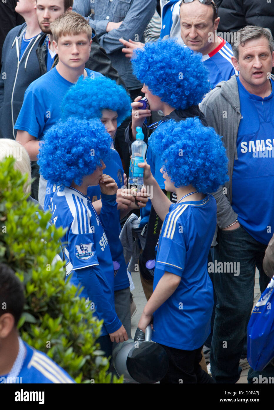 Chelsea FC Campions league Winners celebration on the open top buses ...