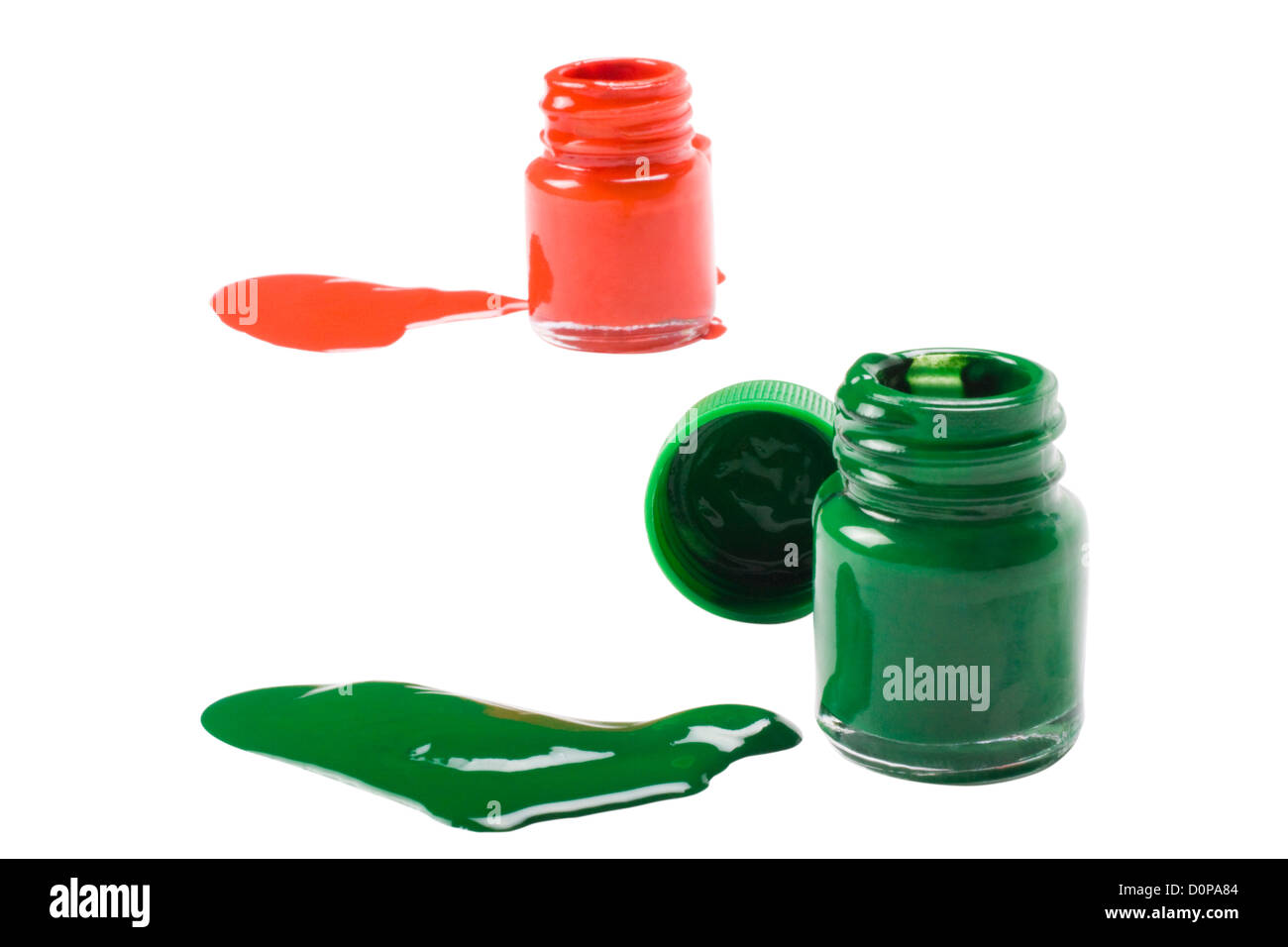 Color spilled from watercolor bottles Stock Photo - Alamy