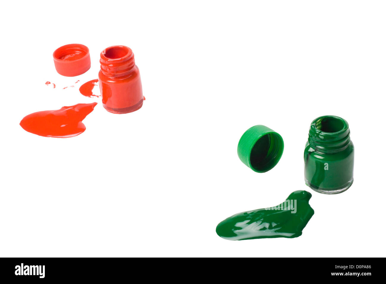 Color spilled from watercolor bottles Stock Photo - Alamy