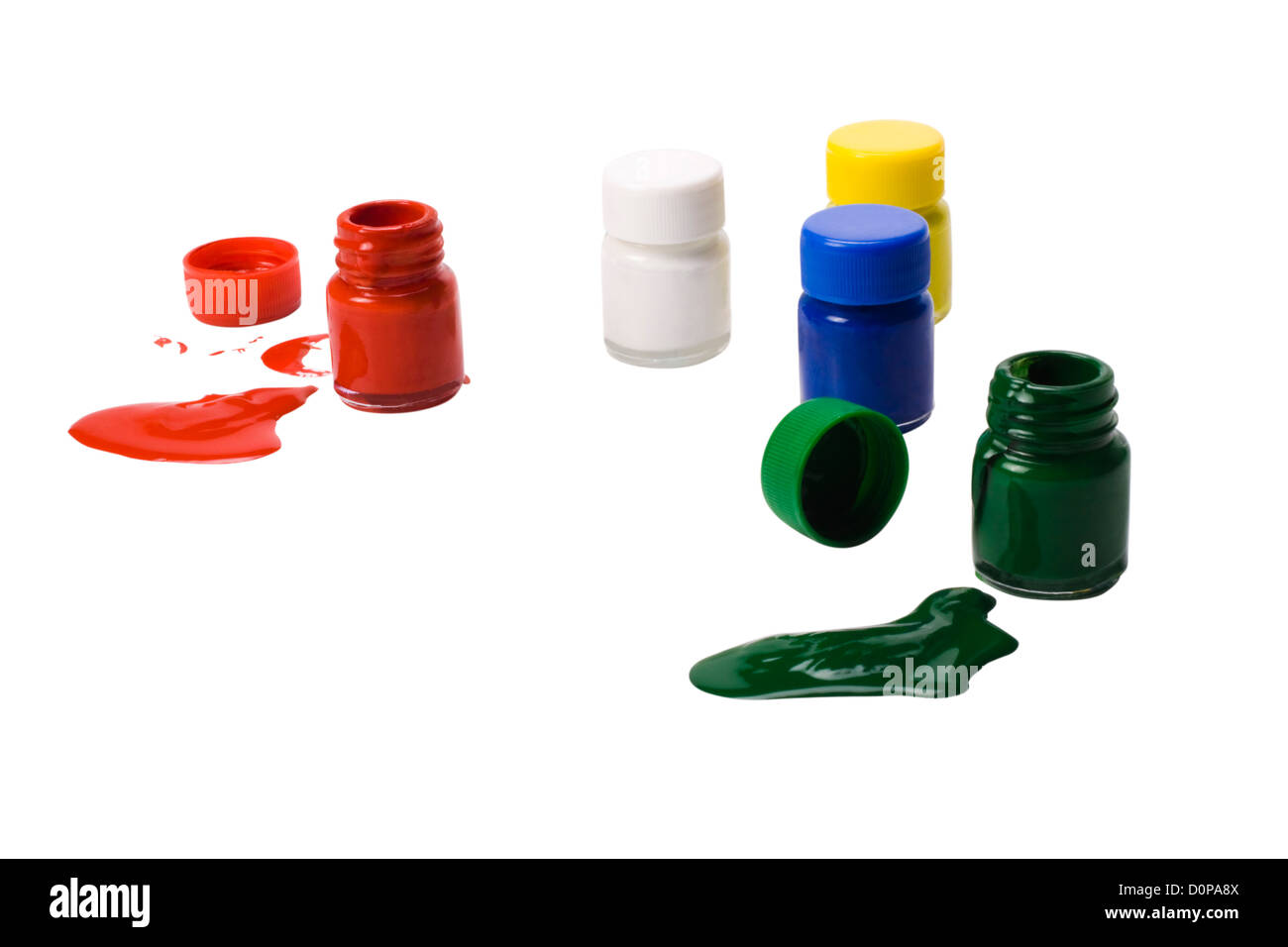 Color spilled from watercolor bottles Stock Photo - Alamy