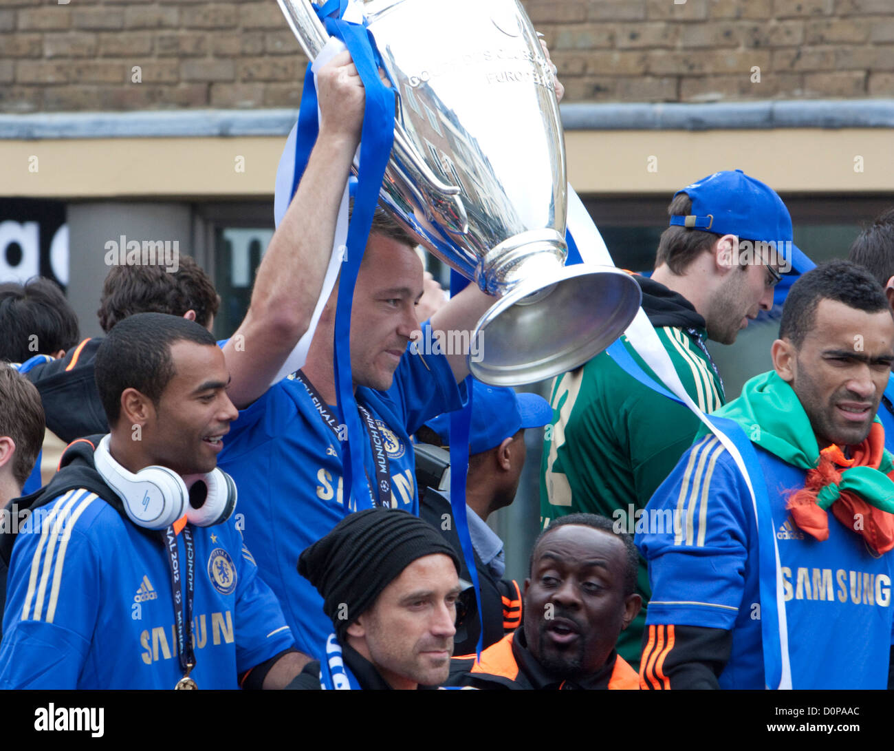 Chelsea FC Campions league Winners celebration on the open top buses ...