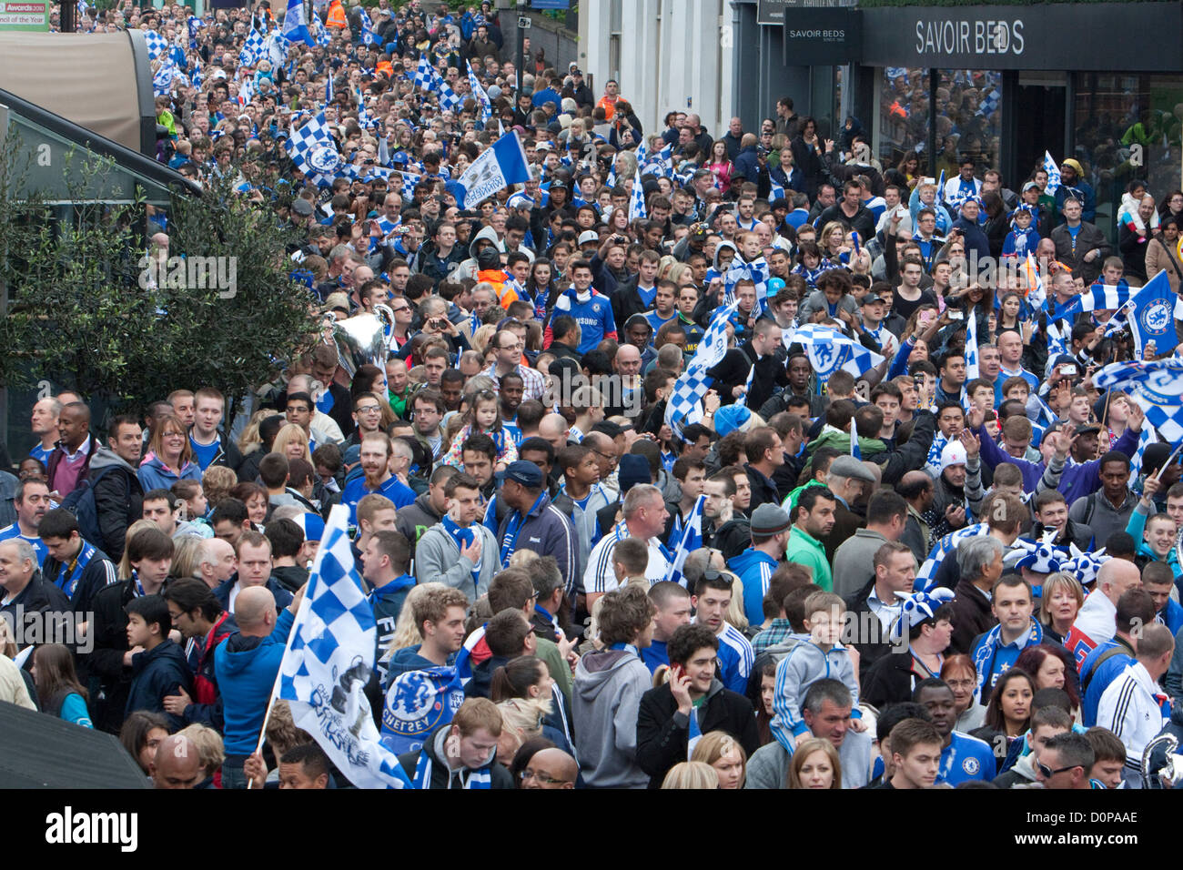 Chelsea FC Campions league Winners celebration on the open top buses ...