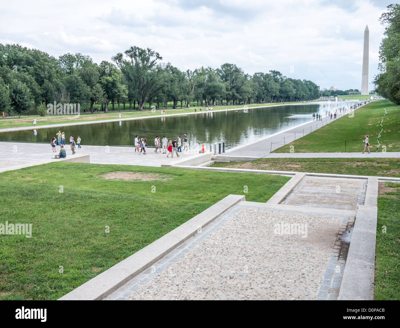 WASHINGTON DC, USA - Tourists on the newly renovated Lincoln Memorial ...