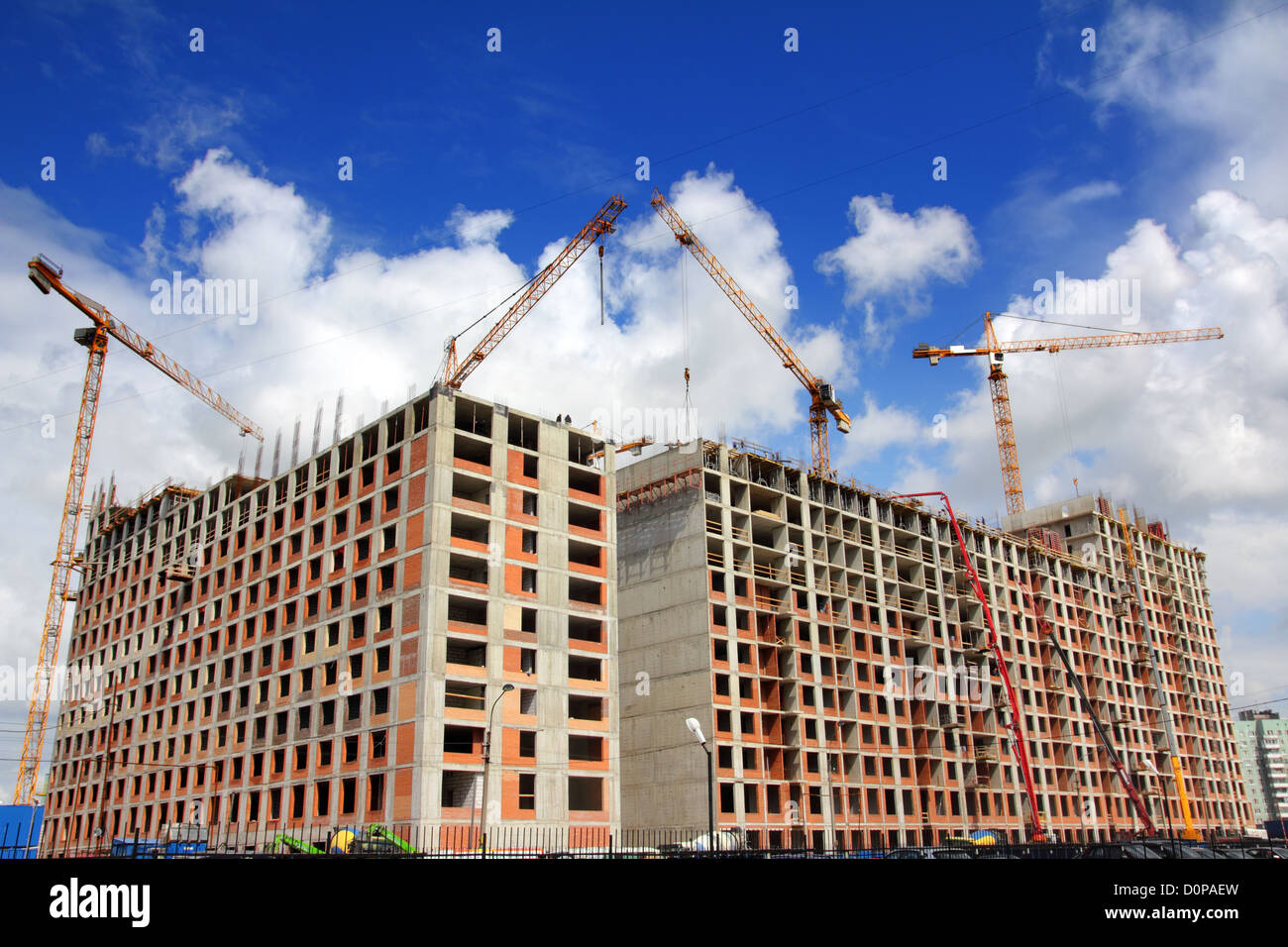 working construction cranes Stock Photo - Alamy