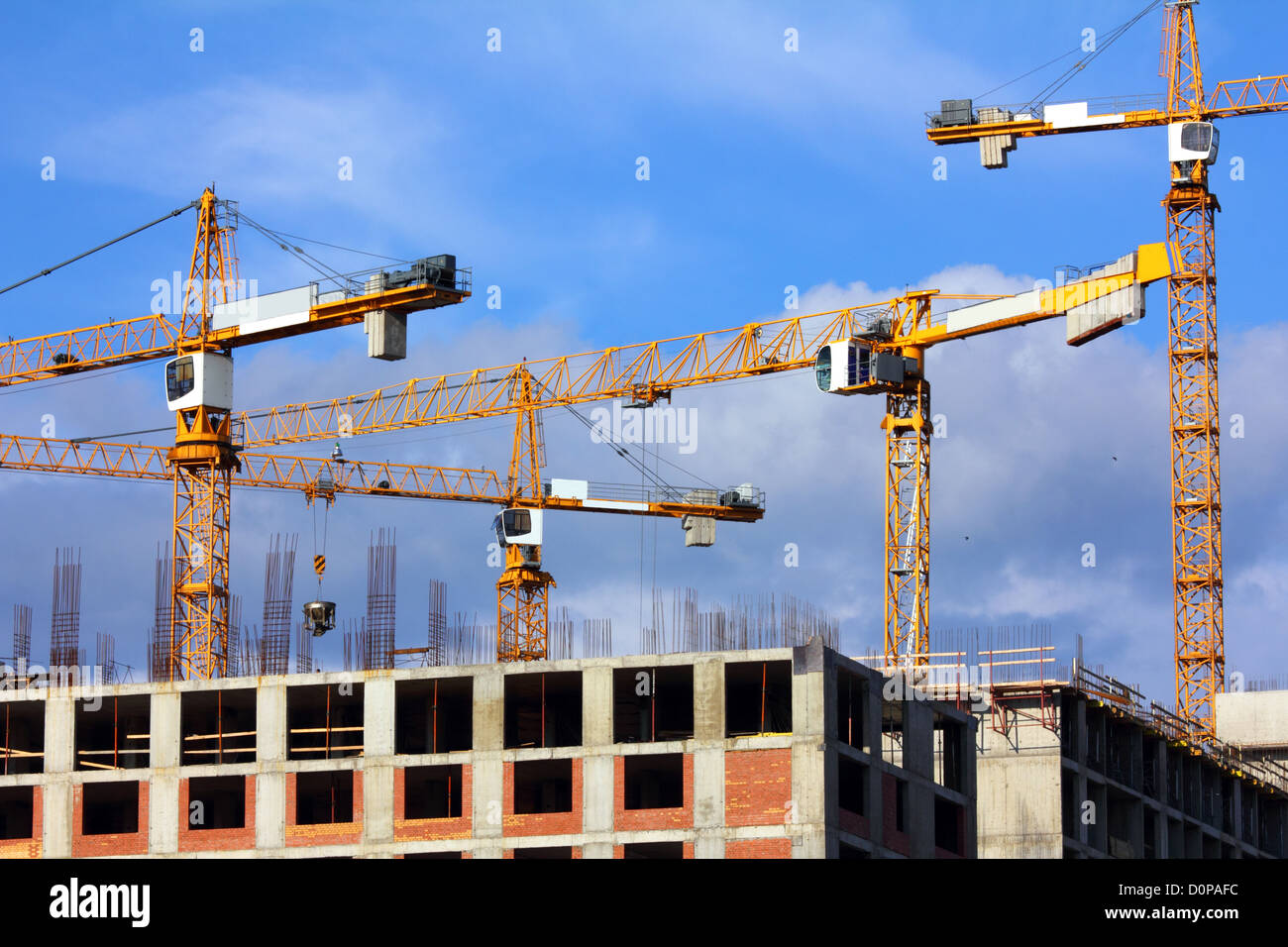 working construction cranes Stock Photo - Alamy